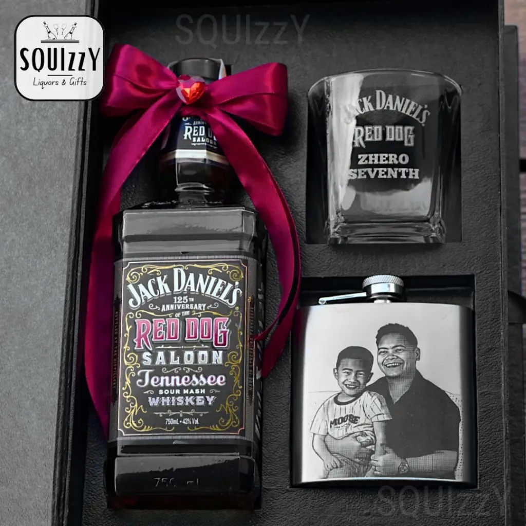 Custom Liquor Gift Set with Personalized Box, Engraved Flask & Glass ...